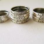Fine Silver Personalized Stacking Ring - One Rustic Hand-stamped Ring ...
