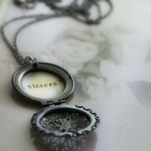 Locket Necklace Hand Stamped Secret Message - Keepsake Locket Sisters ...