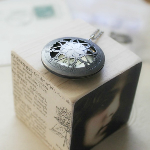 Antiqued Silver Floral Locket With Hand Stamped Secret Message - Gypsy ...